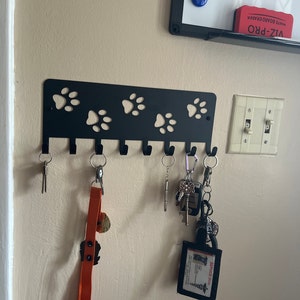 Walking Dog Paws Key Rack Hanger/ Leash Hooks Metal Made in the USA - Etsy