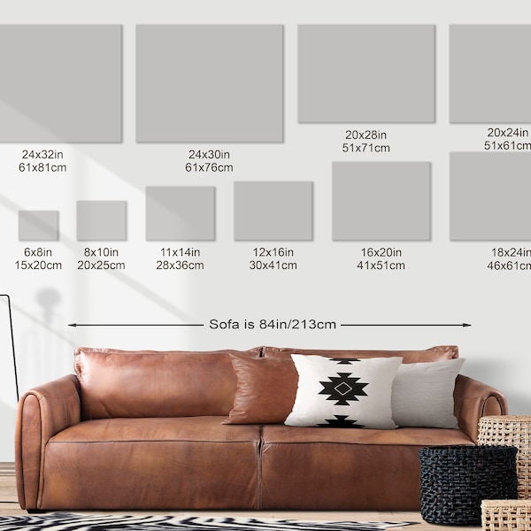 Landscape Canvas Print Size Guide Mockup, Canvas Size Guide Mockup ...