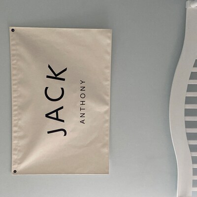 Baby Name Flag Canvas Flag Nursery Name Sign Custom Name Banner Boho ...