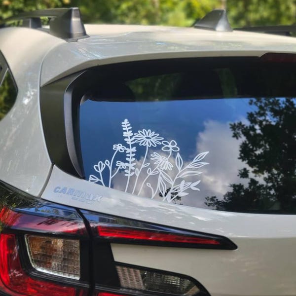 Wildflower Decal, Boho Car Decal, Gift for Plant Lovers, Plant Lover ...
