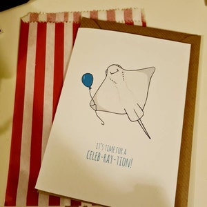 Sting Ray Card, Birthday Card, Cute Birthday Card, Funny Cards ...