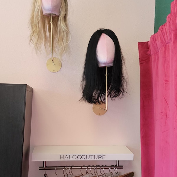25cm Gold Wall Mounted Wigs Stand Personalized 99 Colors Light Pink ...