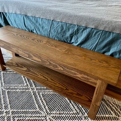 Lancaster Harvest Bench With Shelf - Etsy