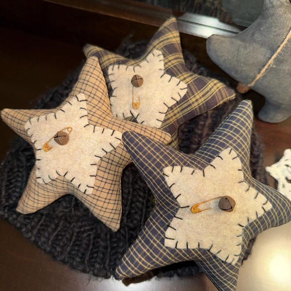 Star Bowl Fillers Homespun Star Ornies Country Decor Primitive Stars ...