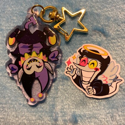 Jevil Deltarune Glitter Keychain Acrylic Epoxy Charm 2.5in. - Etsy