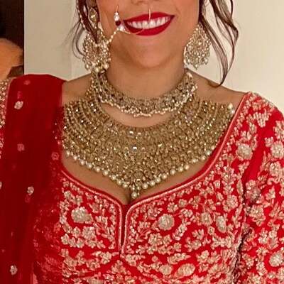 Pakistani Indian Punjabi Gold Red Nath Nose Ring Nathni Dilkash Fashion ...