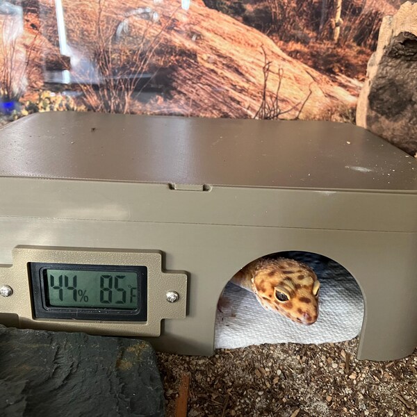 Reptile Humid Hide With Thermometer/hygrometer - Etsy
