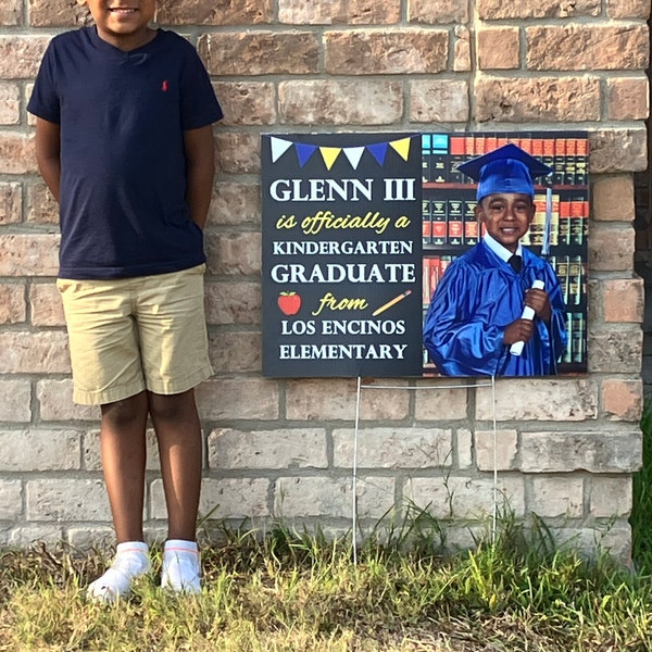 Personalized Kindergarten Graduation Yard Sign With Photo Including ...