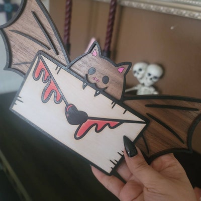 Im Batty for You Wooden Messenger Bat Decor Can Also Be Engraved on the ...