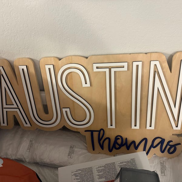 Custom Wooden Outlined Name Sign for Nursery - Etsy