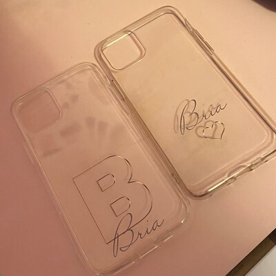 Personalised Phone Case With Custom Name Gold Name Clear Silicone for ...