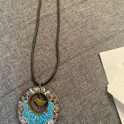 Persian Jewelry Wooden Earrings/ Colorful Pattern of Persian Tile ...