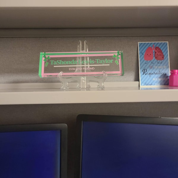 Personalized AKA Acrylic Desk Name Plaque – Office Name Plate With ...