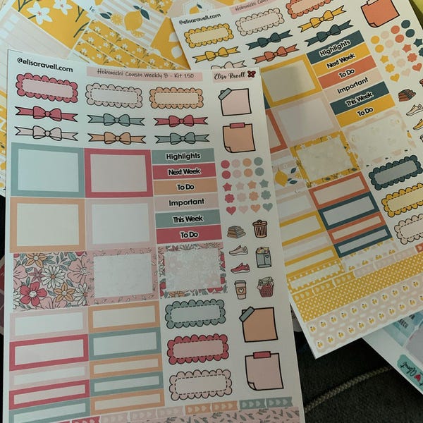 7x9 Monthly View Planner Stickers Kits for Erin Condren Life Planners ...