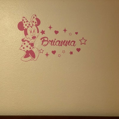 Minnie Mouse Wall Decal Name Vinyl Decals Sticker Custom Name Decals ...