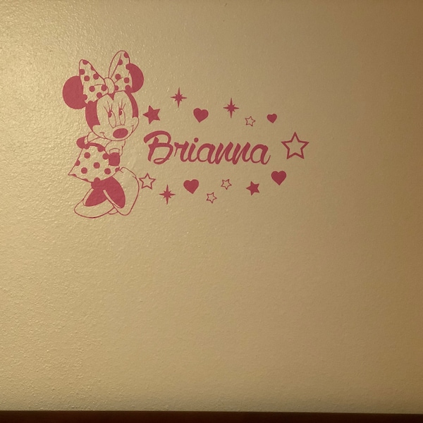 Minnie Mouse Wall Decal Name Vinyl Decals Sticker Custom Name Decals ...