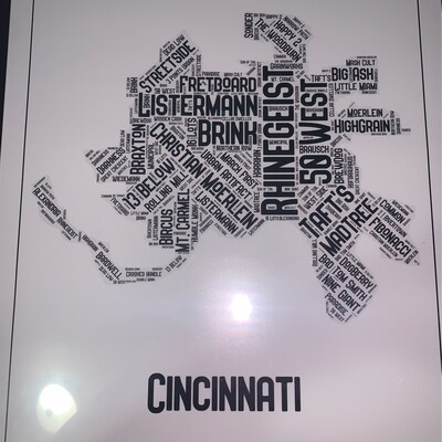 Cincinnati Breweries Map - Etsy