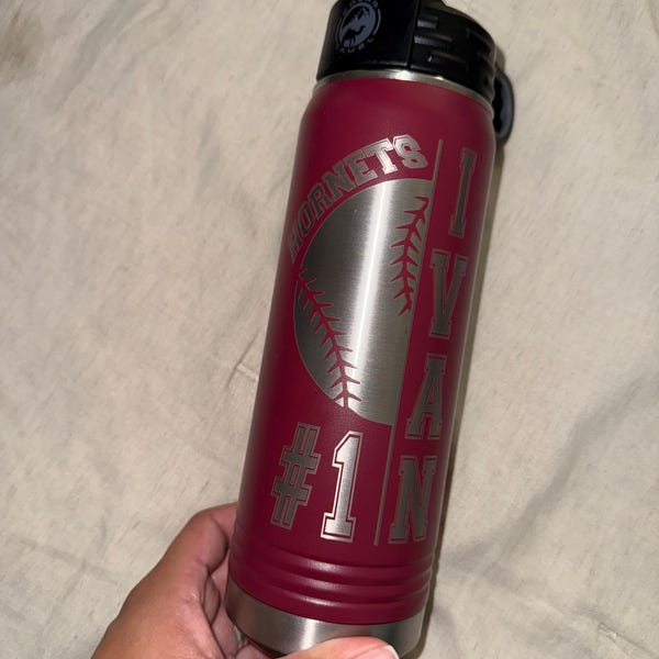 Engraved Cheer Bottle, Personalized Cheerleader Water Bottle With Straw ...