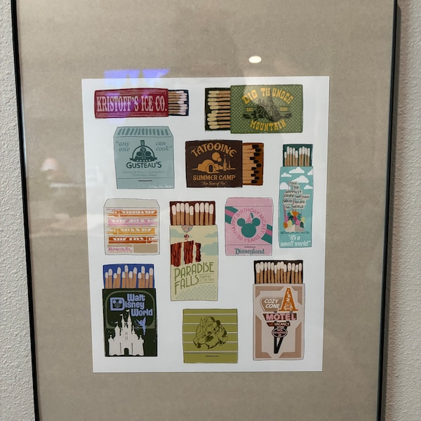 WALT DISNEY Matchbook Style 8x10 or 16x20 High-quality Art Print - Etsy
