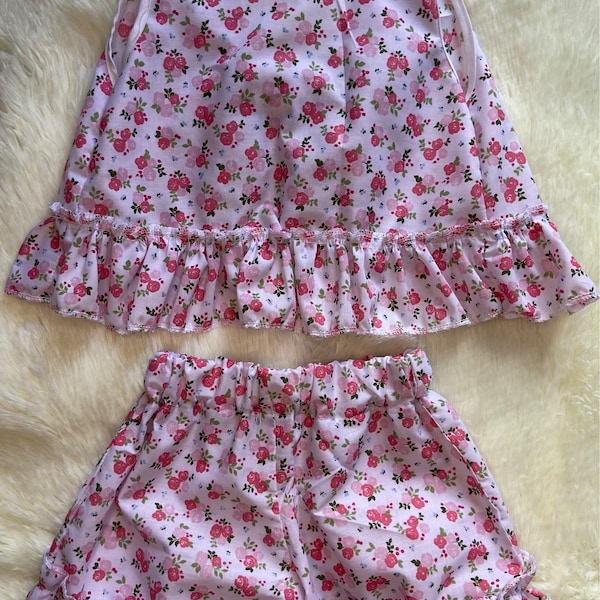 Girl Set Bundle PDF Sewing Pattern Pinafore Top and Shorties in Sizes ...