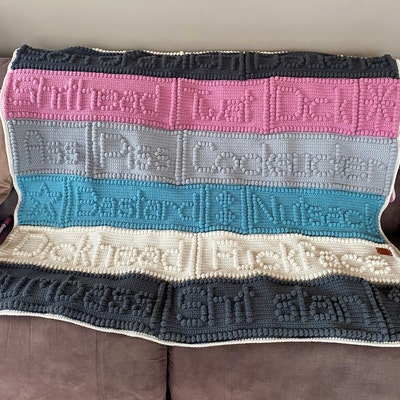 Crochet Pattern//swear Blanket British//bobble Stitch//graph - Etsy