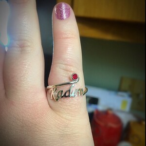 Birthstone Name Ring | Etsy