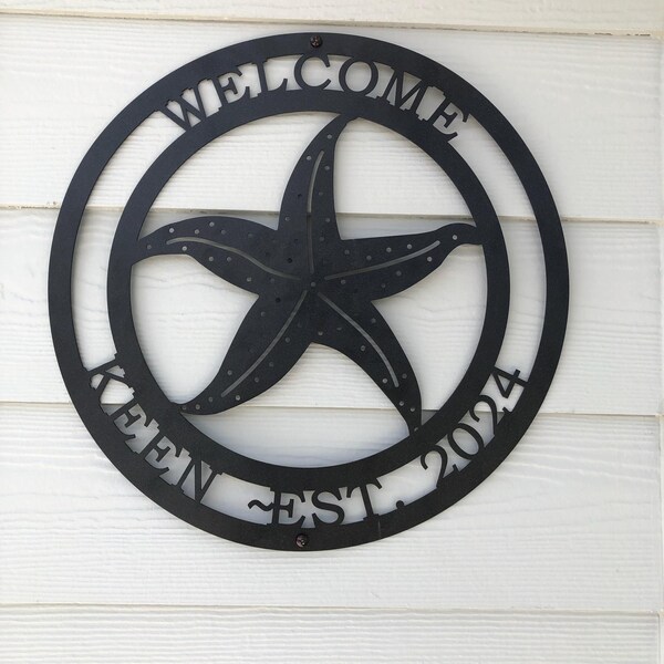 Personalized Starfish Metal Sign: Beach House Decor - Etsy