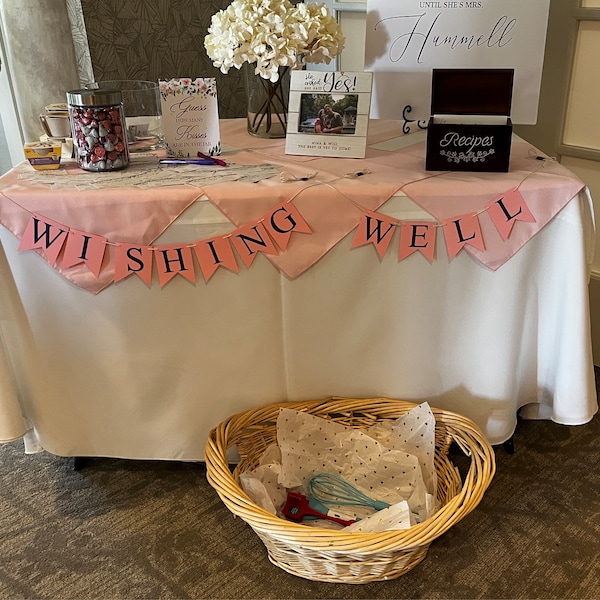 Wishing Well Banner, Bridal Shower Wishing Well Decorations, Bridal ...