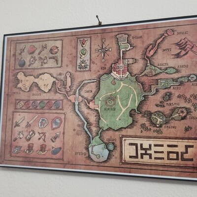 Map of Hyrule From Legend of Zelda, Ocarina of Time English or Hylian ...