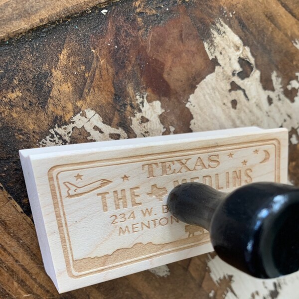 Custom Texas License Plate Return Address Stamp, Wedding Gift, Wedding ...