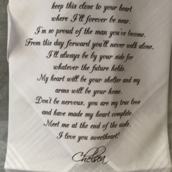 Groom Wedding Handkerchief From the Bride-wedding Hankerchief-printed ...