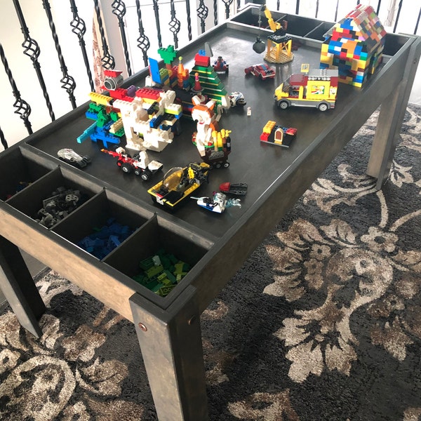 Kids Brick Building Table,activity Table, Play Desk With Dividers in ...