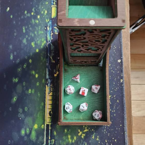 Collapsable Dice Tower | Dnd Laser Engraved Dice Box | Dnd Gift | Dice ...