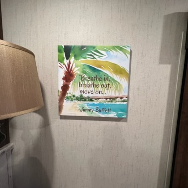 Jimmy Buffett Inspired Canvas, 16x16 Watercolor Canvas Wall Decor ...
