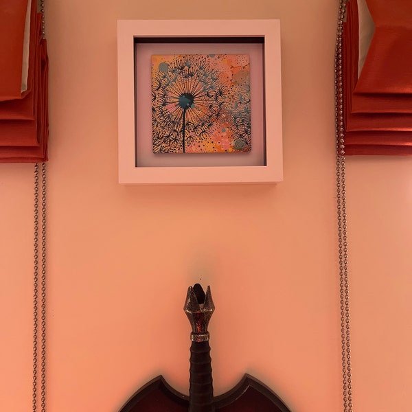 Hand Painted Large Table Lamp, Home Decor, Glass Lamp, Housewarming ...