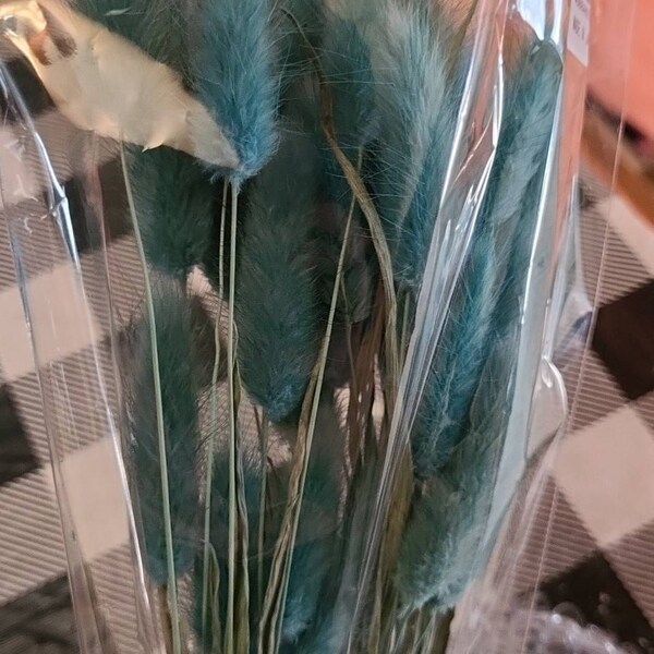 Turquoise Lagurus Dried Flower Floral Arrangement Turquoise Stem Flower ...
