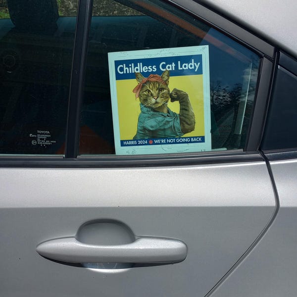 Childless Cat Lady Sticker | Kamala Harris 2024 | Funny Cat Sticker ...