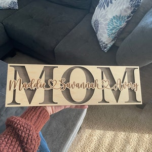 Mom Sign With Kids Names, Personalized Gift for Mom, Mothers Day Gift ...