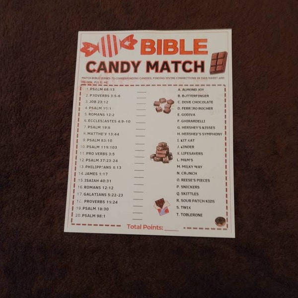 Hymn Bible Verse Match Game,bible Match Party Games for Kids & Adults ...
