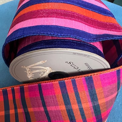 D Stevens, 5 Yards, 4 Inch Wired Ribbon, Pearly Floral Ribbon, Pearly ...