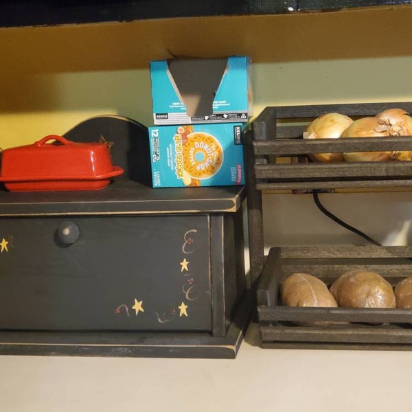 Primitive Bread Box | Rustic Bread Box | Country Kitchen | Primitive ...