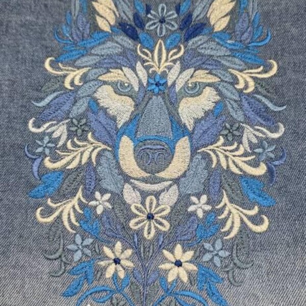 Winter Wolf Embroidery Design – Machine Embroidery Pattern PES, Floral ...