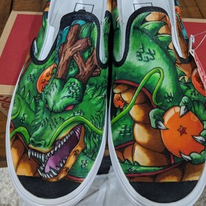 Custom Hand Drawn Wolf Shoes: Classic Vans Slip-on With Wolf Howling at ...