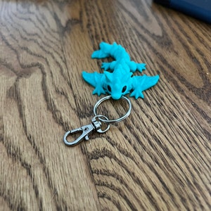 Flexible Dragon 3D Print Tiny Wyvern Keychain Made-to-order ...