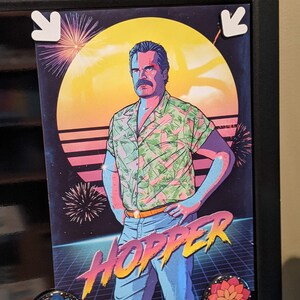 Hopper A3 A4 Poster Print Retro 80s Wall Print Fan Made Digital Drawing ...