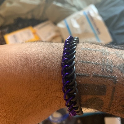 Custom Stretchy Chain Bracelet Unisex Chainmail Bracelet Handmade in ...