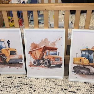 Kids Construction Truck Prints Set 3, Construction Print, Truck ...