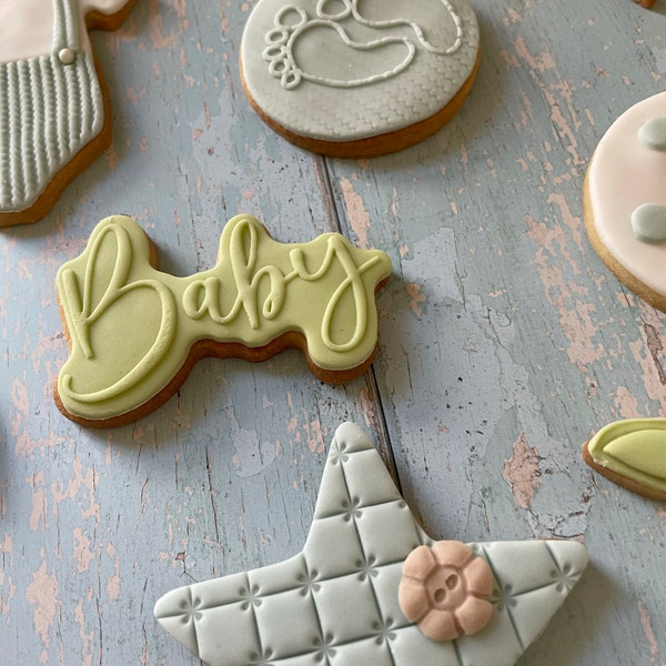 Baby Embosser & Cookie Cutter Combo Acrylic Fondant Stamp, Embosser for ...