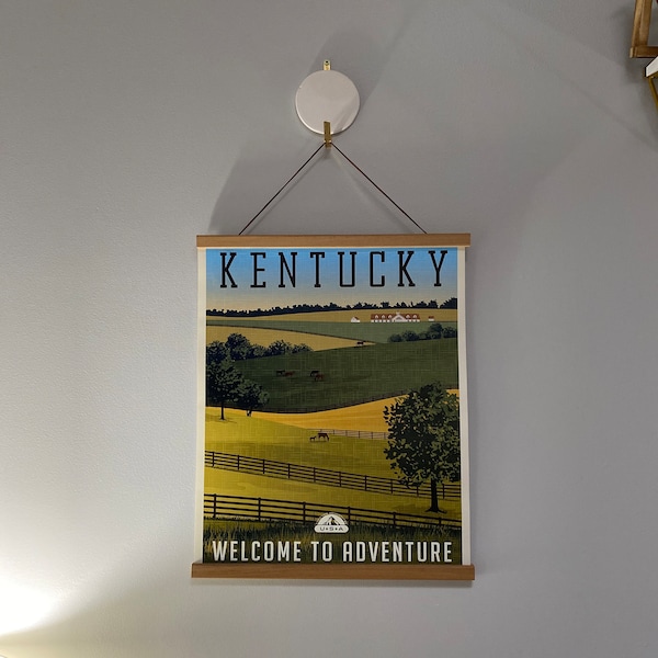 Retro Style Travel Poster, Kentucky Vintage Rustic Poster Print, Home ...