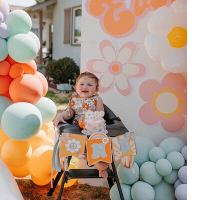 Daisy Cake Topper Flower Custom Name Rattan, Acrylic, Personalized Name ...